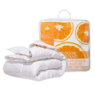 Canadian Down & Feather Company Canadian Down & Feather Co Couette Toutes Saisons en Plumes doie Blanche, enveloppe 100% Coton 90 Fils, certifié Oeko Tex, lit King Size