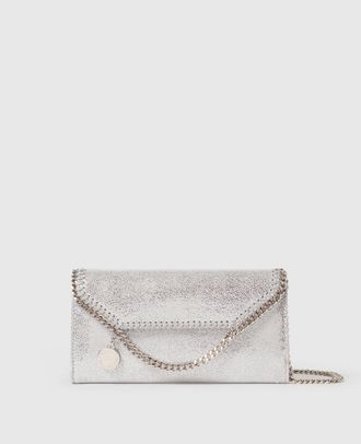Stella McCartney Falabella Flap Continental Wallet, Woman, Silver