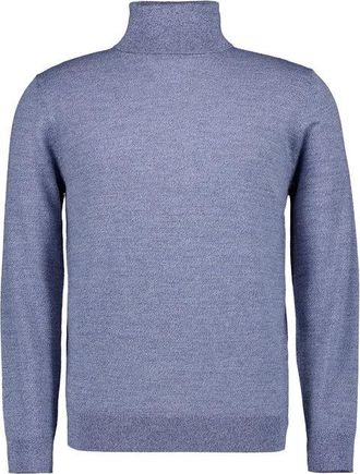 Boggi Milano Herren Pullover blau Merinowolle unifarben