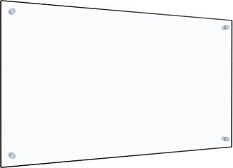 vidaXL Cr&eacute;dence de cuisine en verre tremp&eacute; 90 x 50 cm - Transparent - Protection anti-&eacute;claboussures en verre pour cuisini&egrave;re - Protection murale en verre pou
