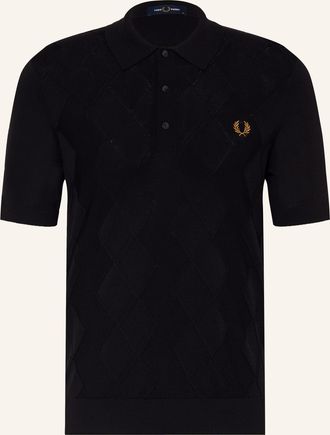 Fred Perry Strick-Poloshirt schwarz
