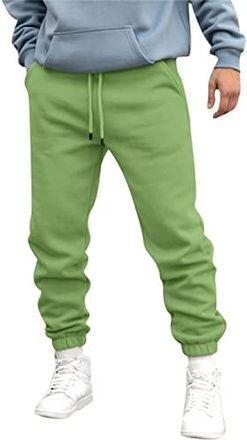 Generic Pantalon de surv&ecirc;tement pour homme avec cordon de serrage et taille &eacute;lastique - Pantalon de jogging dhiver - Couleur unie - Pantalon de course &agrave; pied 