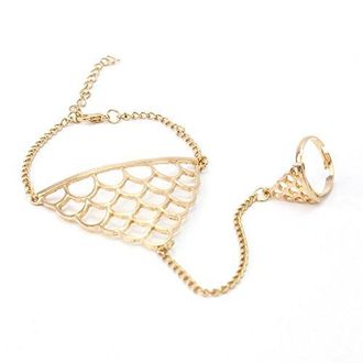 Generic Mode f&eacute;minine et dor&eacute;e Fishscale Design cha&icirc;ne Esclave cha&icirc;ne Harnais &agrave; la Main Bracelet Bracelet Pratique et populaireOp&eacute;ration Facile