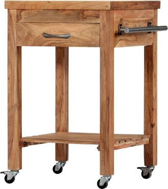 vidaXL Servierwagen 58x58x89 cm Massivholz Akazie vidaXL
