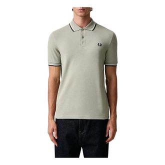 Fred Perry Polo &agrave; double liser&eacute; - Homme - Tops - Vert - Taille: XL
