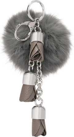 Kazar Schl&uuml;sselanh&auml;nger mit grauem Pompon und Blumen - - Accessories - Damen - Grau - ONE SIZE