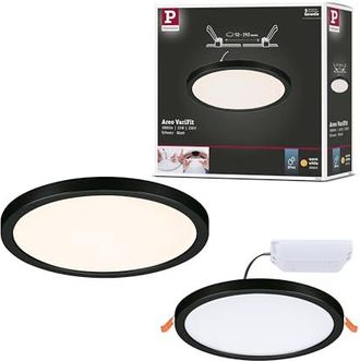 Paulmann 79961 LED Panel Einbaupanel Areo IP44 175mm rund incl. 1x13 W Warmweiß Schwarz Kunststoff Beleuchtungssystem 3000 K