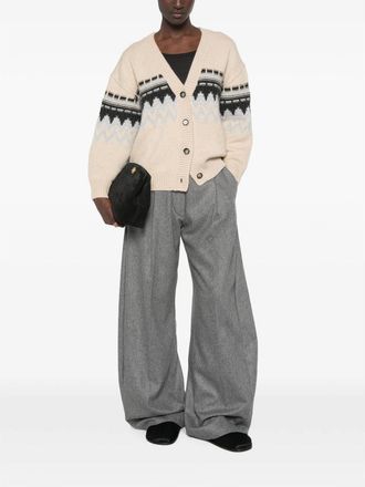Allude Intarsia-Knit Cardigan