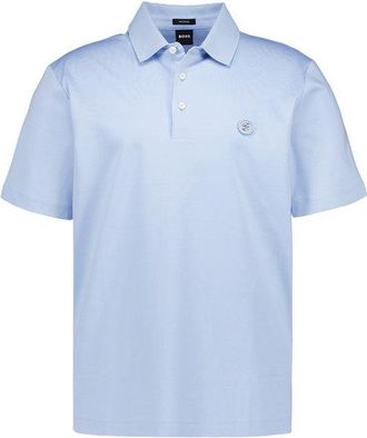 HUGO BOSS Herren Polo-Shirt blau Baumwoll-Jersey