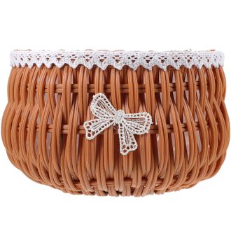 Angoily Geflochtener Pflanzkorb aus Rattan Robust und Vielseitig Handgefertigter Aufbewahrungskorb f&uuml;r Blumen Pflanzen und Dekoration Brauner Mehrzweck blumen