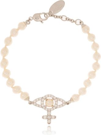Vivienne Westwood Femme, Accessoires, Gris, Taille: ONE Size Olympia Pearl Bracelet