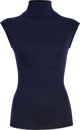 Proenza Schouler haut côtelé Zane à effet brossé - Bleu