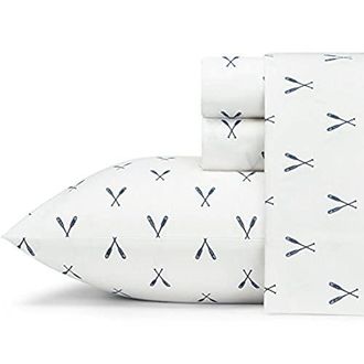 Eddie Bauer Bettwäsche-Set für Queensize-Bett, Baumwollperkal, frische und Coole Heimdekoration (Eddies Ruder, Queensize)