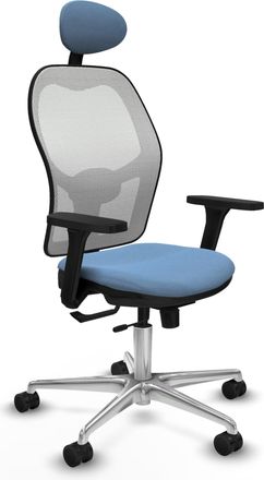 Piqueras y Crespo Ergonomischer Stuhl aus Pc mit 3D-Armen, h&ouml;henverstellbarer Lendenwirbelst&uuml;tze und festem Kopfteil, ausgestattet mit Syncro/Traslack und injiziertem S