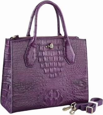 Generic Sac cabas pour femme en cuir dalligator véritable, véritable sac à main en cuir de crocodile exotique, sac bandoulière pour femme