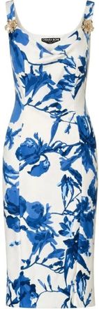 La Petite Robe Di Chiara Boni Femme, Robes, Bleu, Taille: 46 FR Nedda Robe Midi Imprim&eacute; Botanique