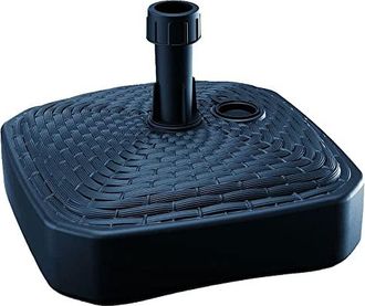 Prosperplast Quadratische Polyethylen -Regenschirm -Basis mit geflochtenem Design 39 x 39 x 13 cm in Anthrazitfarbe