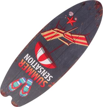 DOITOOL Surfbrett Wanddekoration Holz Surf Dekor Küstendekor Hängeschild Strandzimmer Außenbereich