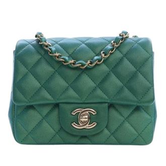 Chanel Pre-owned Vintage Classic Flap Crossbody - Femme - Pre-owned - Vert - Taille: ONE Size