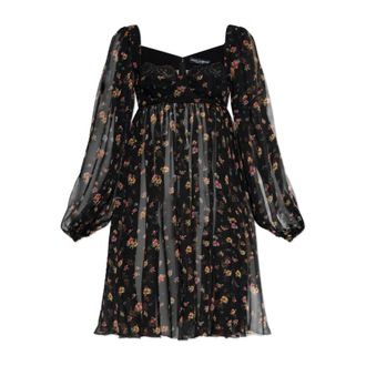 Dolce & Gabbana Femme, Robes, Noir, Taille: 36 FR Petite robe en mousseline &agrave; imprim&eacute; floral