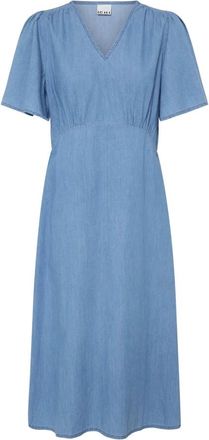 Ichi Ichi, Femme, Robes, Bleu, Taille: 36 FR Midi Robes