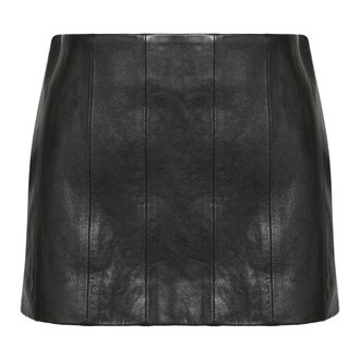 Khaite Meelar Leder Minirock - - Skirts - Damen - Schwarzk - XS