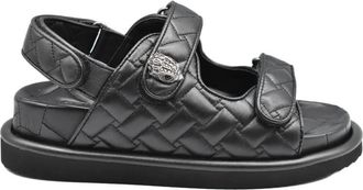 Kurt Geiger Sandalen - Quilted Black Flat Shoes With Minimalist Silhouett - Gr. 36 (EU) - in Grau - für Damen