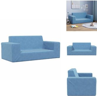 vidaXL Vidaxl - Canapé pour enfants à 2 places Bleu Peluche douce - Canapé Pour Enfants - Canapés Pour Enfants - Mini Canapé - Fauteuil Pour Enfants