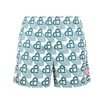 Casablanca Homme, Maillots de bain, Multicolore, Taille: XL Heart Monogram Swim Trunks