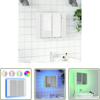 vidaXL Badezimmer-Schrank - LED-Bad-Spiegelschrank Wei&szlig; 60x12x45 cm Acryl