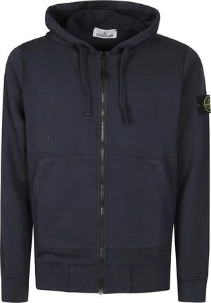 Stone Island Homme, Sweatshirts et sweats &agrave; capuche, Bleu, Taille: M Logo Full Zip SweaT-shirt