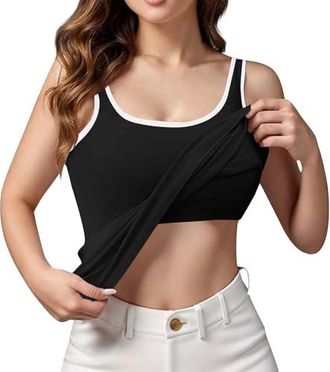 Generic D&eacute;bardeur Femme Maillot De Corps Hauts sans Manches Confortables et &agrave; la Mode pour Femmes Parfaits pour l&eacute;t&eacute; &agrave; associer avec des Jeans ou des Shorts p