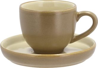 Bitz Wood Espressotasse mit Untertasse Dia 5,5 x 5 cm 7 cl Wood/Sand