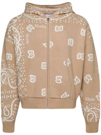 Rhude Hoodie mit Bandana-Muster - Nude