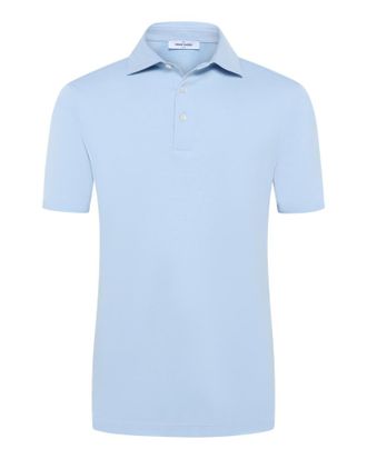Gran Sasso Glattes Poloshirt aus softem Baumwolljersey in