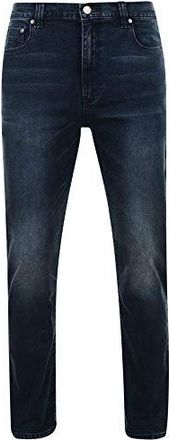 KAM Homme Extra Haut Extensible Jeans Délavé Foncé(Aron) en Taille 32 à 48 Pouces, L38 - Délavage Foncé, 38W x L38