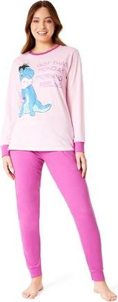 Disney Stitch Pyjama Femme Chaud V&ecirc;tements de Nuit Femme et Ado Longues Ensemble Pyjama 2 Pi&egrave;ces Doux et Chaud Id&eacute;e Cadeau pour Elle (Rose Bourriquet, S)