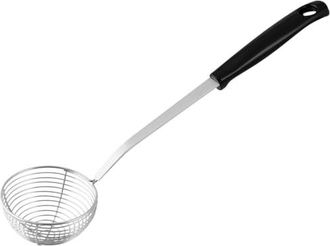 Fackelmann Fackelmann Abseihkörbchen, Abseihsieb zum Abseihen von kleinen Lebensmitteln aus heißem Fett oder Wasser, Fonduehelfer (Farbe: Silber/Schwarz), Menge: