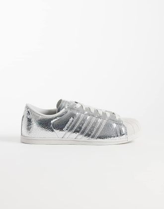 adidas Originals Superstar II baskets basses en argent m&eacute;tallis&eacute;-Argent&eacute;