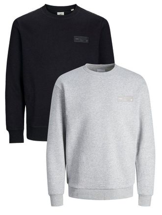 Jack & Jones Sweatshirt POPS SWEAT CREW NECK Sweatpullover Casual Basic Shirt Unifarben Baumwollmischung