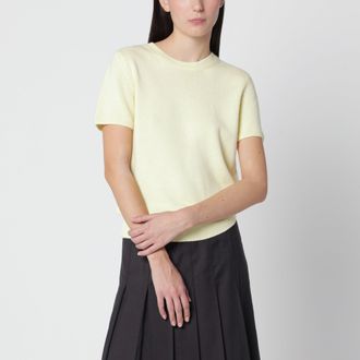 Dunst Light yellow short-sleeved top in wool blend