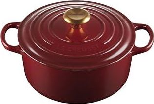 LE CREUSET Le Creuset Cocotte Signature en Fonte &Eacute;maill&eacute;e avec Couvercle, &Oslash; 24 cm, Ronde, 4.2 L, 4.305 kg, Garnet, 21177249494441