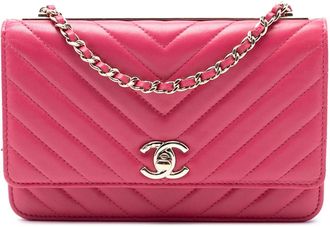 Chanel Hobo Bags - Chevron Lambskin Trendy CC Chain Wallet on Chain - Gr. unisize - in Gold - f&uuml;r Damen