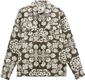 Anerkjendt Homme, Chemises, Vert, Taille: 2XL Akoscar Flower Jacq Overshirt