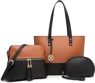 Miss Lulu Handtasche Damen Set Schultertaschen Set Shopper Kleine Umh&auml;ngetasche Geldbeutel Tote Bag f&uuml;r B&uuml;ro Schule Einkauf