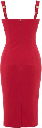 Elisabetta Franchi Structured Technical Fabric Dress - Red