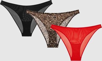 Understatement Damen vegan Bikini Slip Mesh 3x Multicolor