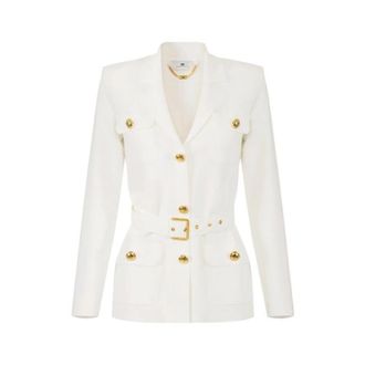 Elisabetta Franchi Roma Strickjacke - - Jackets - Damen - Wei&szlig; - L