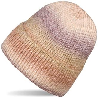 styleBREAKER Bonnet Tricot&eacute; Femme avec Rayures D&eacute;grad&eacute; en Look Ombr&eacute;, Bonnet Tricot&eacute; Fin, Bonnet Tricot&eacute; 04024199, Couleur:Rouille-Beige-Aubergine
