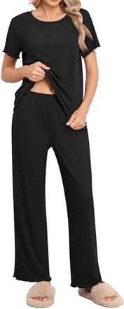 Ekouaer Ensemble de Pyjama Femme Vêtements de Nuit à Manches Courtes + Bas de Pyjama Vêtement dIntérieur Automne et Hiver